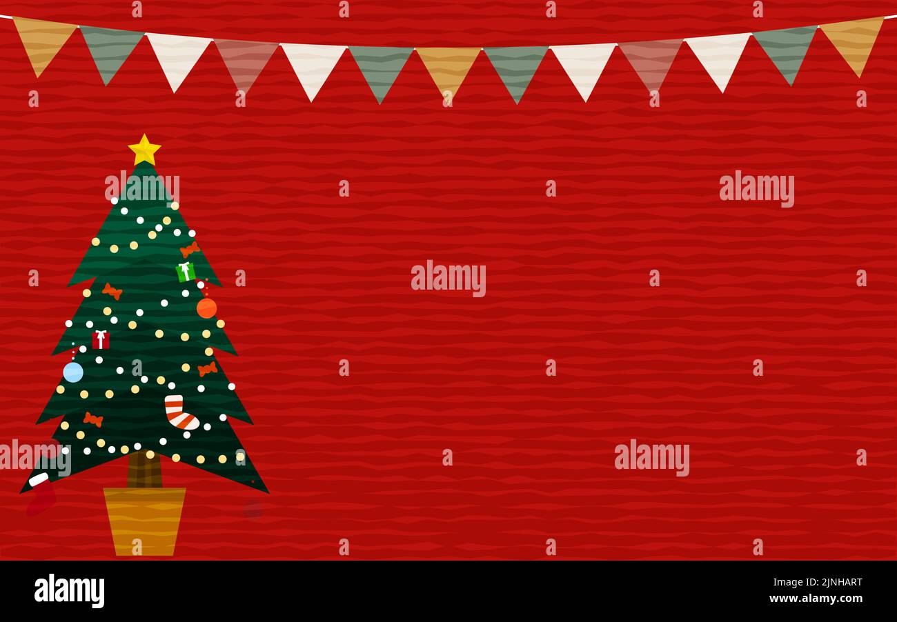 Garland and Christmas tree poster Stock Vector Image & Art - Alamy