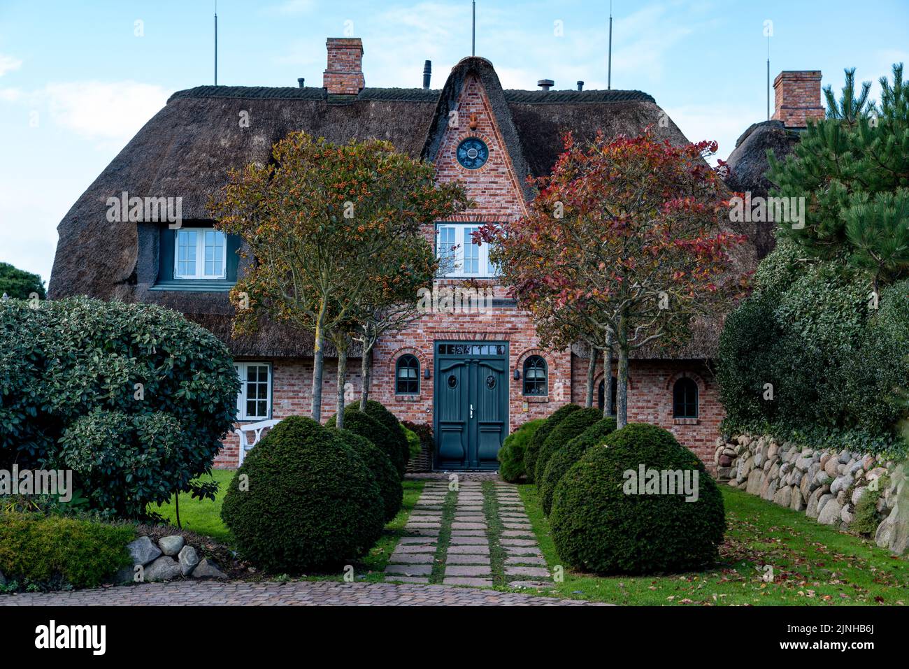A historic old Nordic house on the shore of Sylt, Kampen Stock Photo ...