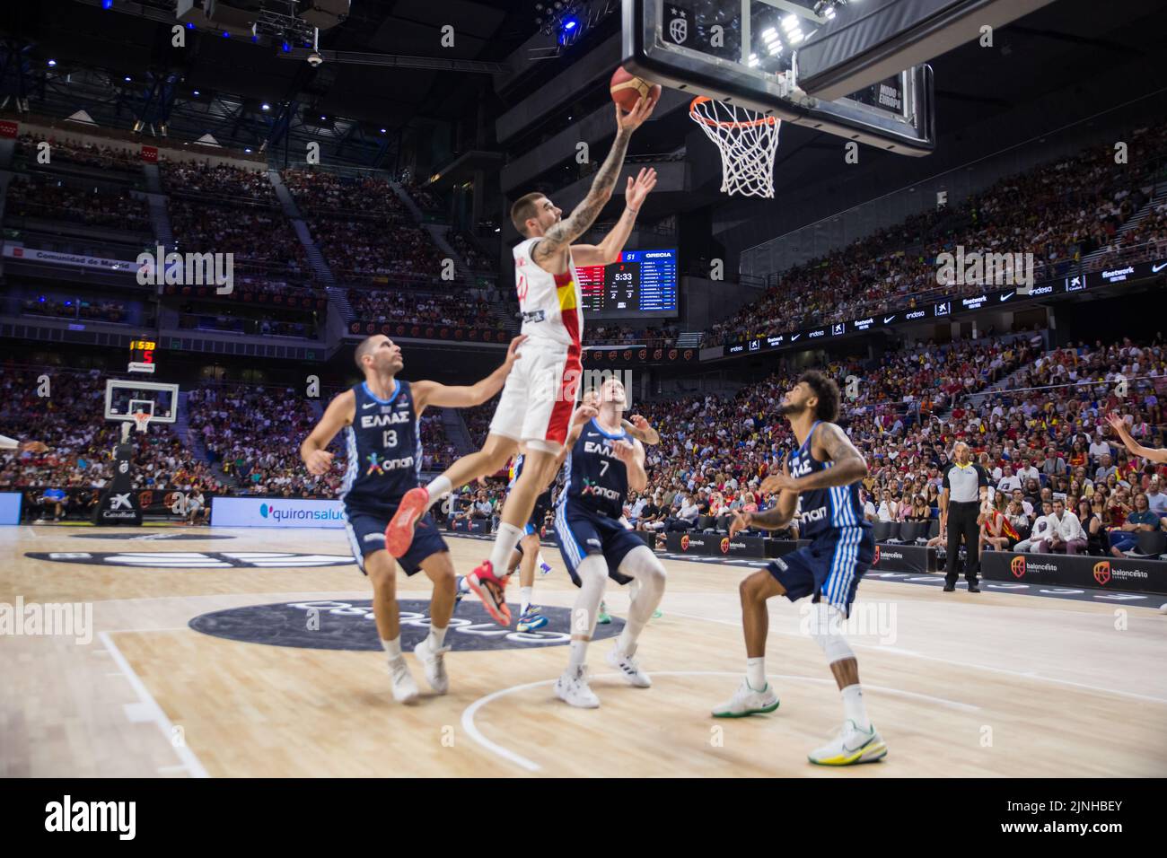 Madrid, Spain. 11th Aug, 2022. Juancho Hernangómez (C)during Spain vs ...