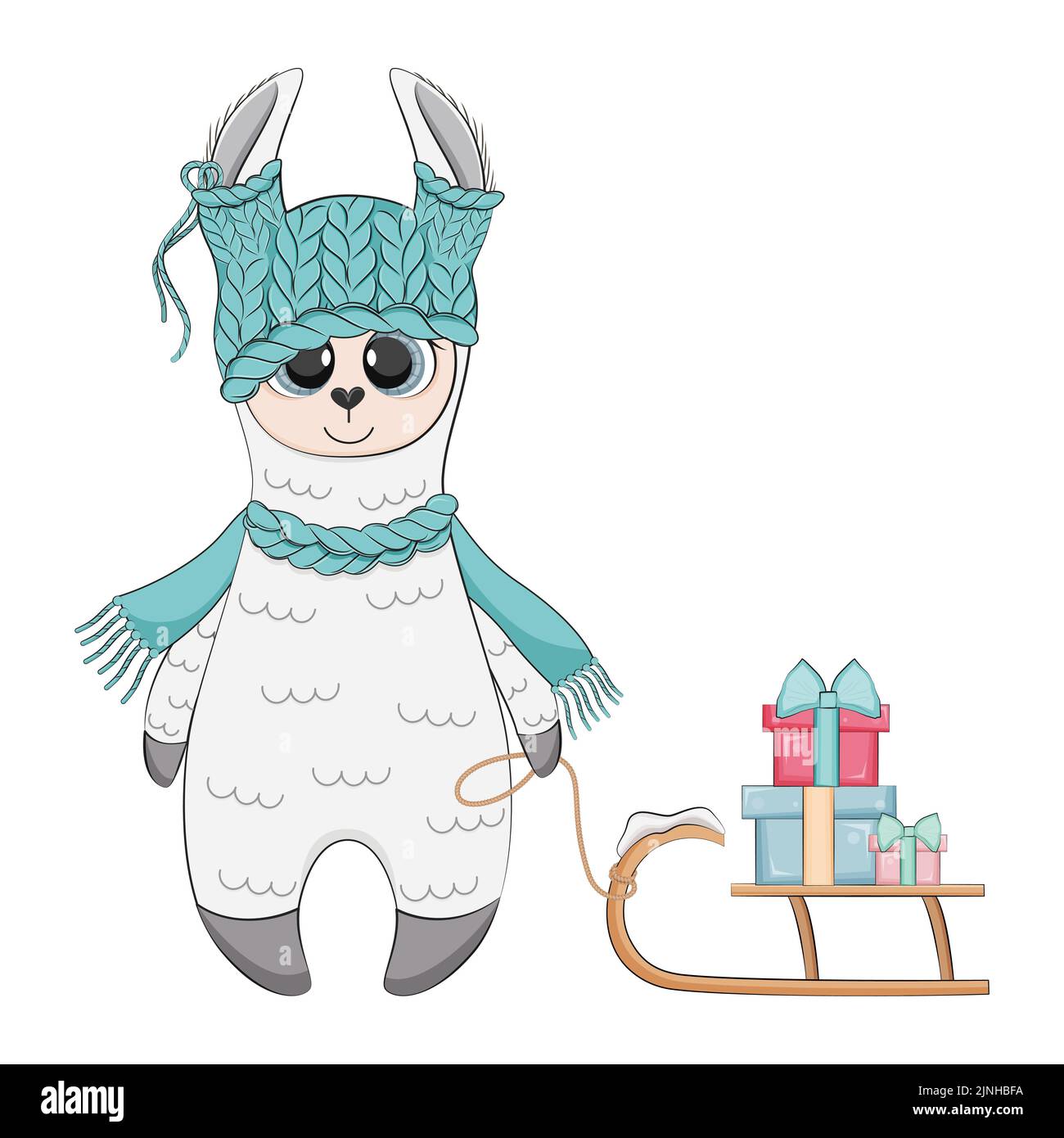 Llama snow winter Stock Vector Images - Alamy