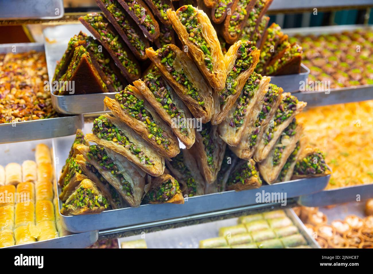 Popular Turkish Baklava dessert Stock Photo - Alamy
