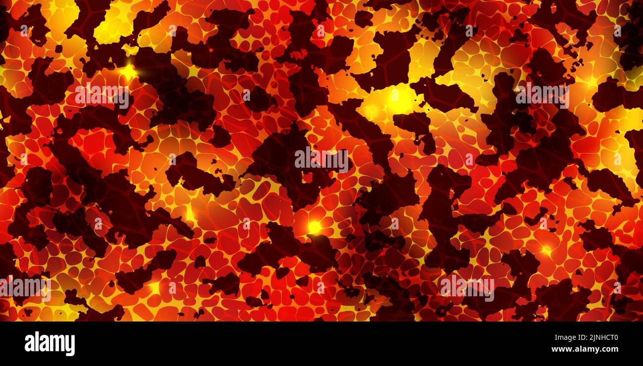Seamless texture of lava with cracked ground pattern. Hot magma surface ...
