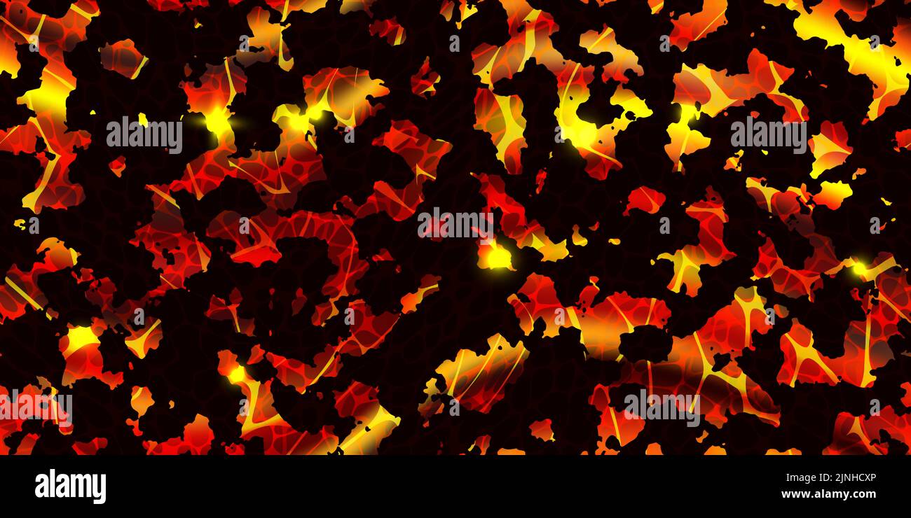 Seamless pattern of lava with cracked ground texture. Hot magma surface ...