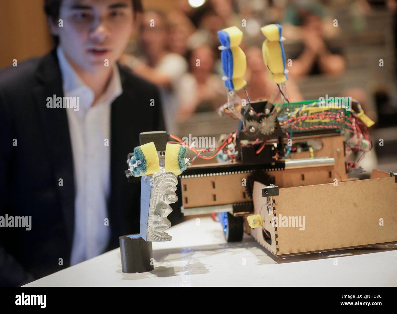 Vancouver, Canada. 11th Aug, 2022. A contestant watches his robot ...