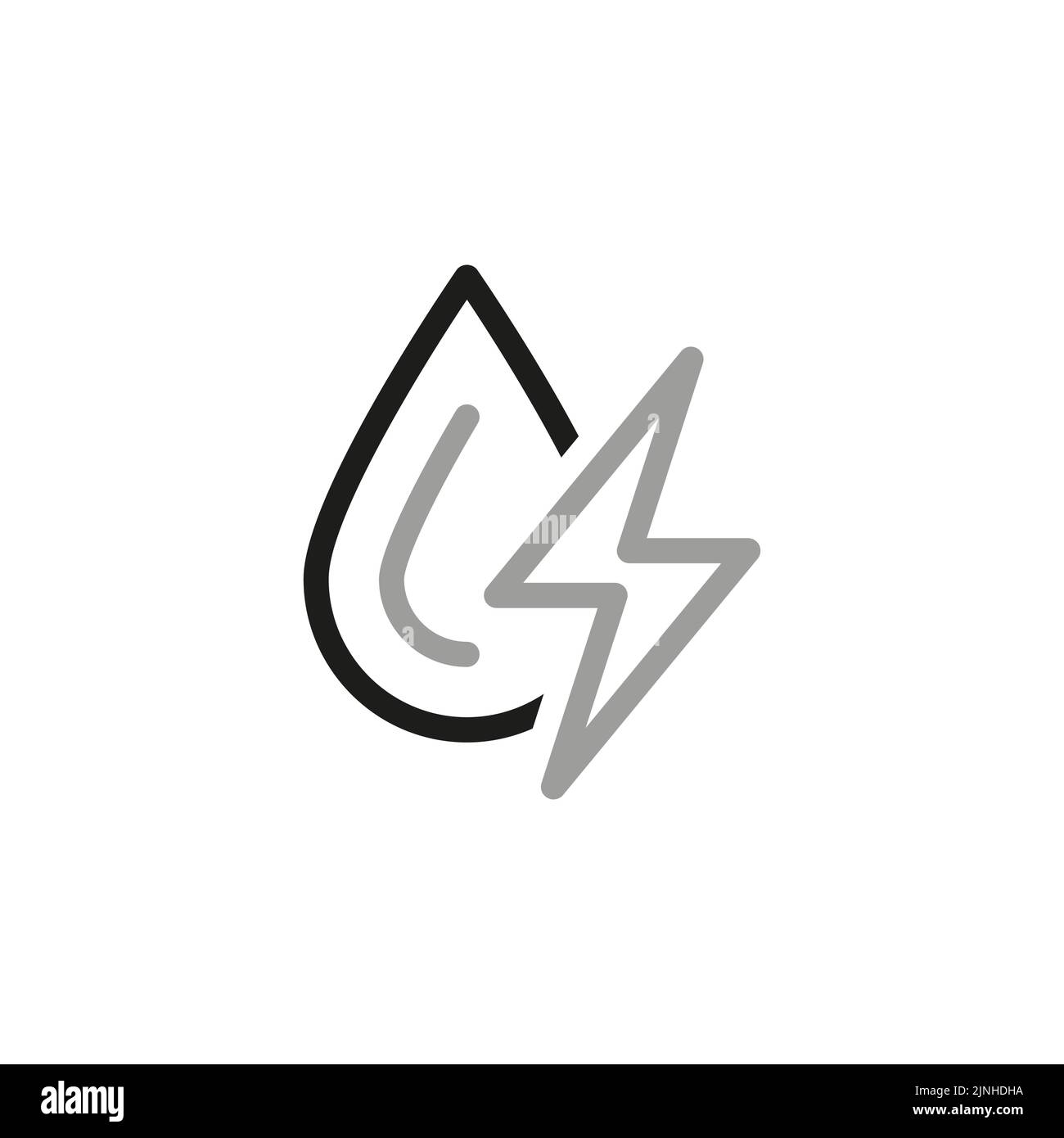 Simple of biofuel electricity vector Line Icon. Icon for renewable ...