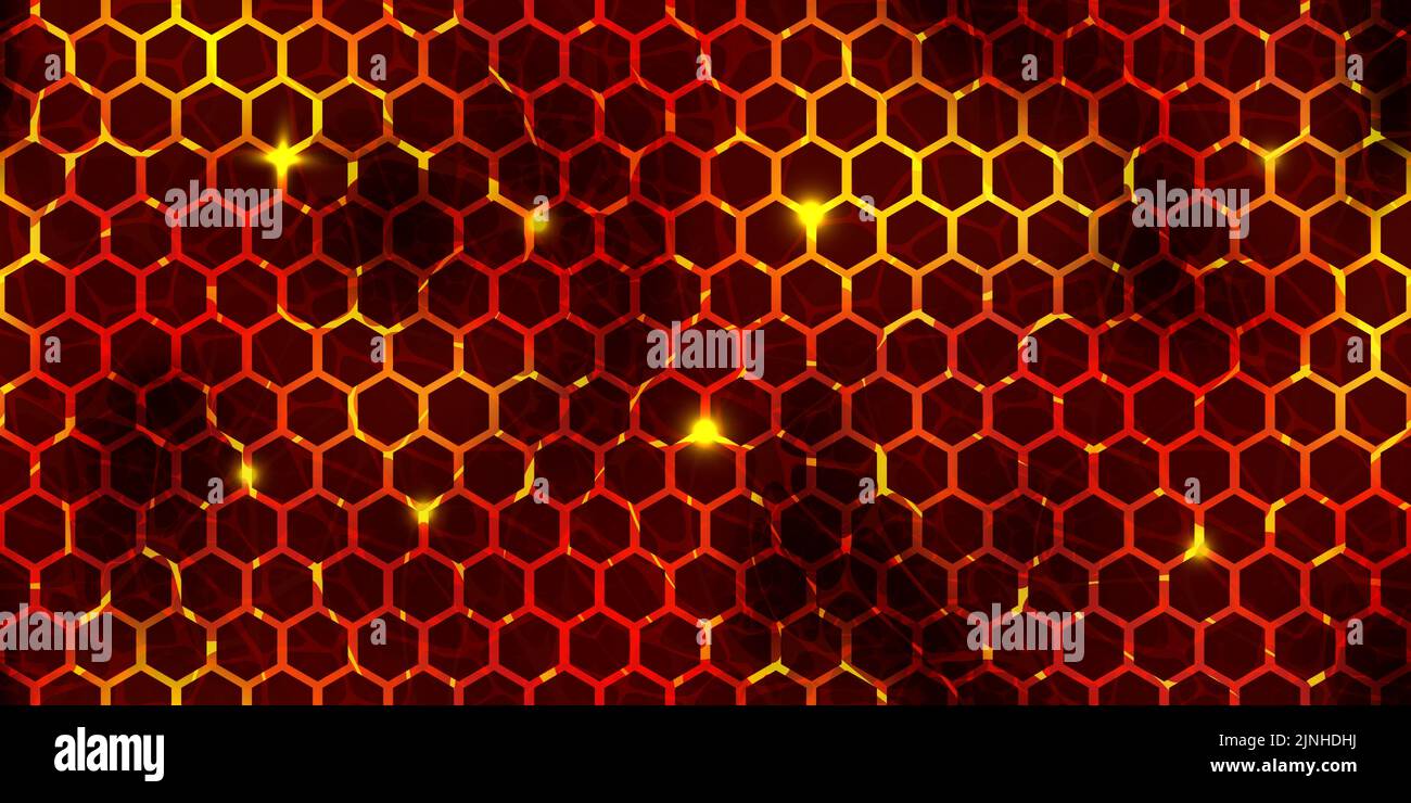 Seamless texture of lava with cracked honeycomb ground pattern. Hot ...
