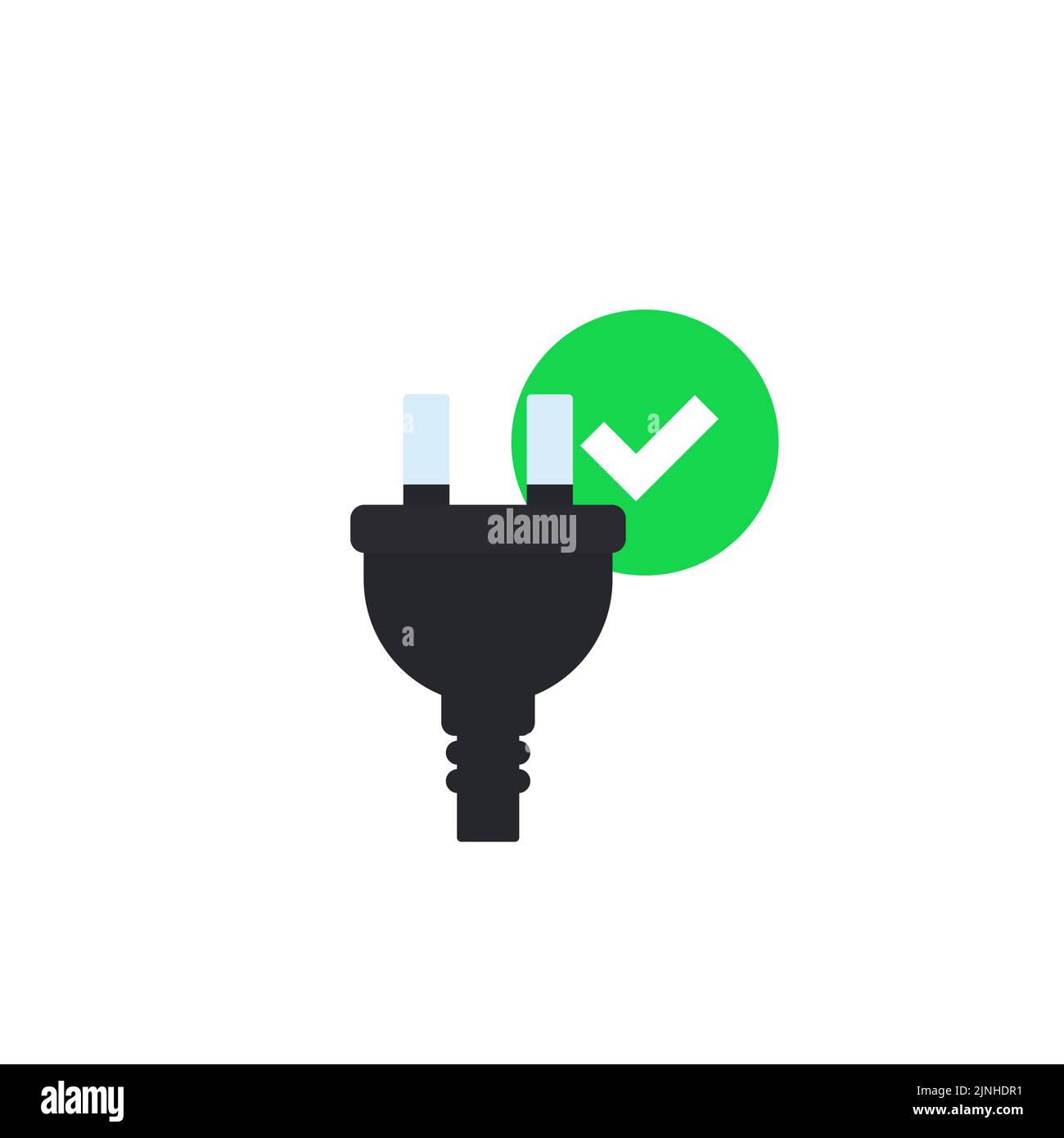 electric plug and check mark, vector Stock Vector Image & Art - Alamy
