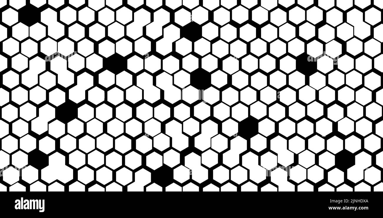 Uneven monochrome honeycomb simple seamless pattern with hollows. Irregular hive cell texture ...
