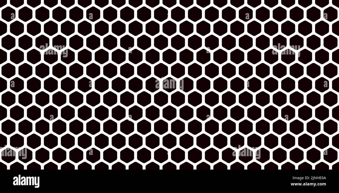 Monochrome honeycomb simple seamless pattern with regular rounded hive cell texture. Abstract ...