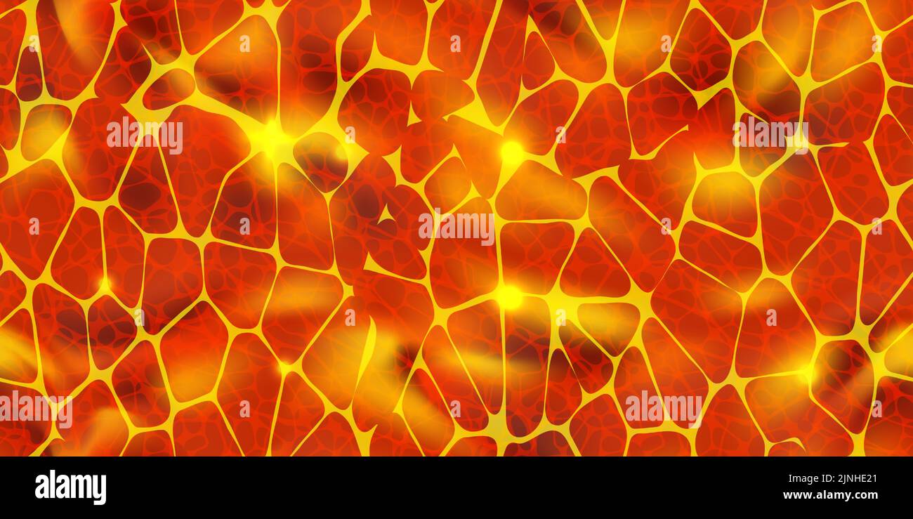 Seamless texture of volcano lava river, solar prominences or glowing ...