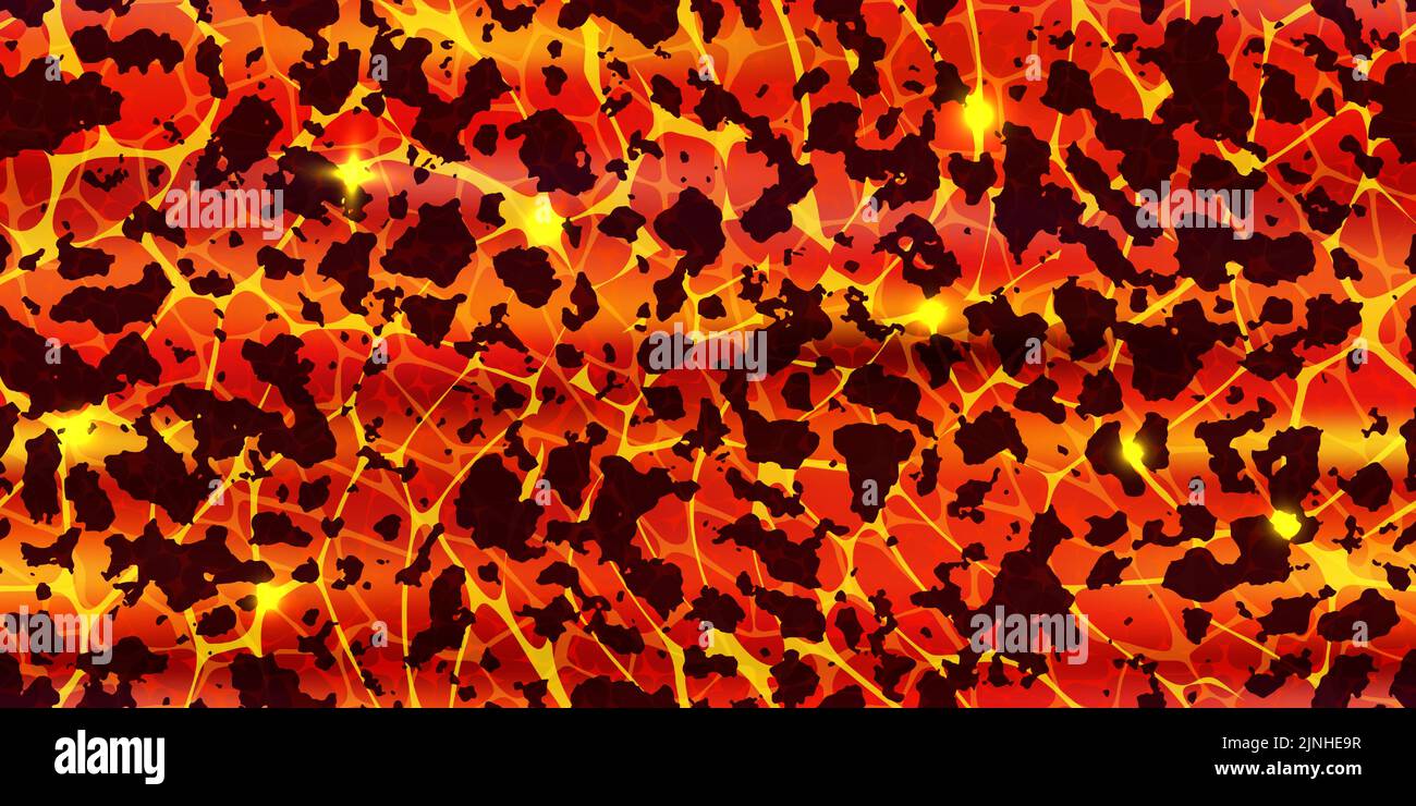 Seamless texture of volcanic lava with cracked ground pattern. Hot ...