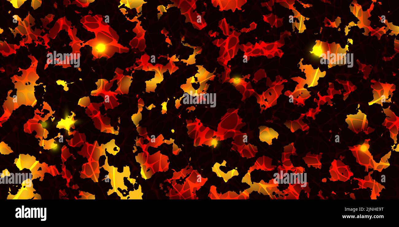 Seamless pattern of volcanic lava with cracked ground texture. Hot ...