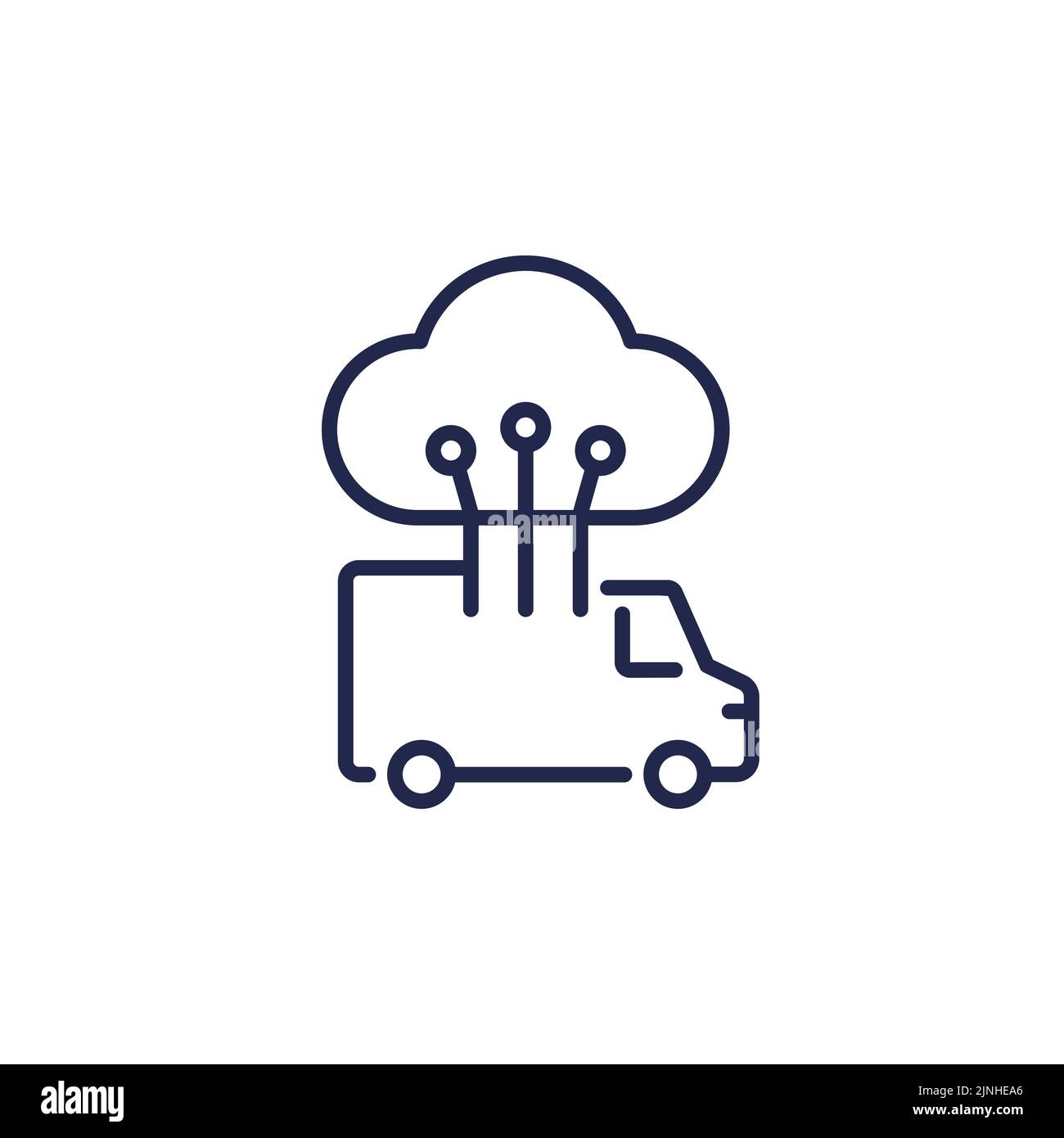 van, truck connected to a cloud line icon Stock Vector Image & Art - Alamy