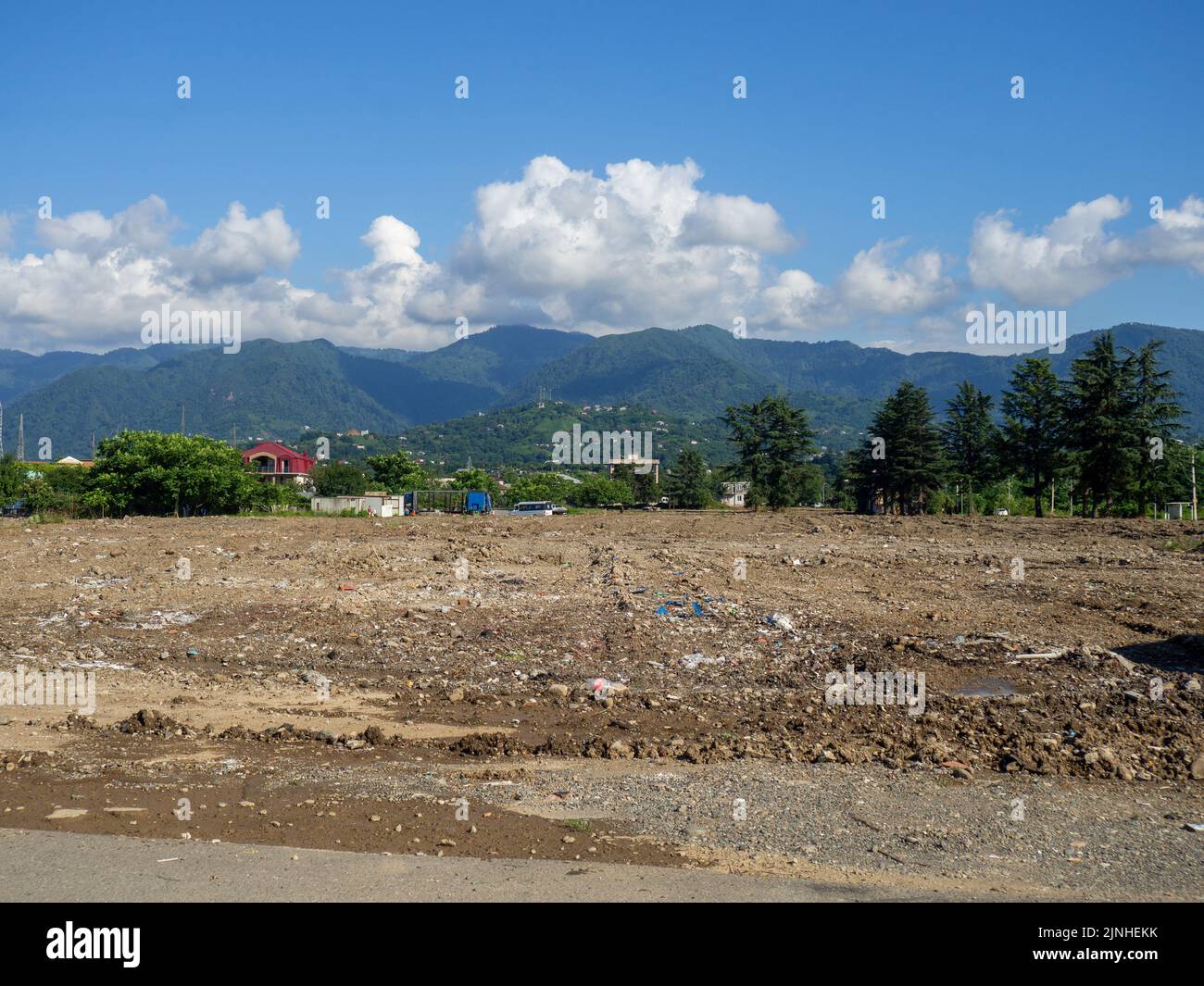 Liquidated landfill in the suburbs of the city. Mountain View ...