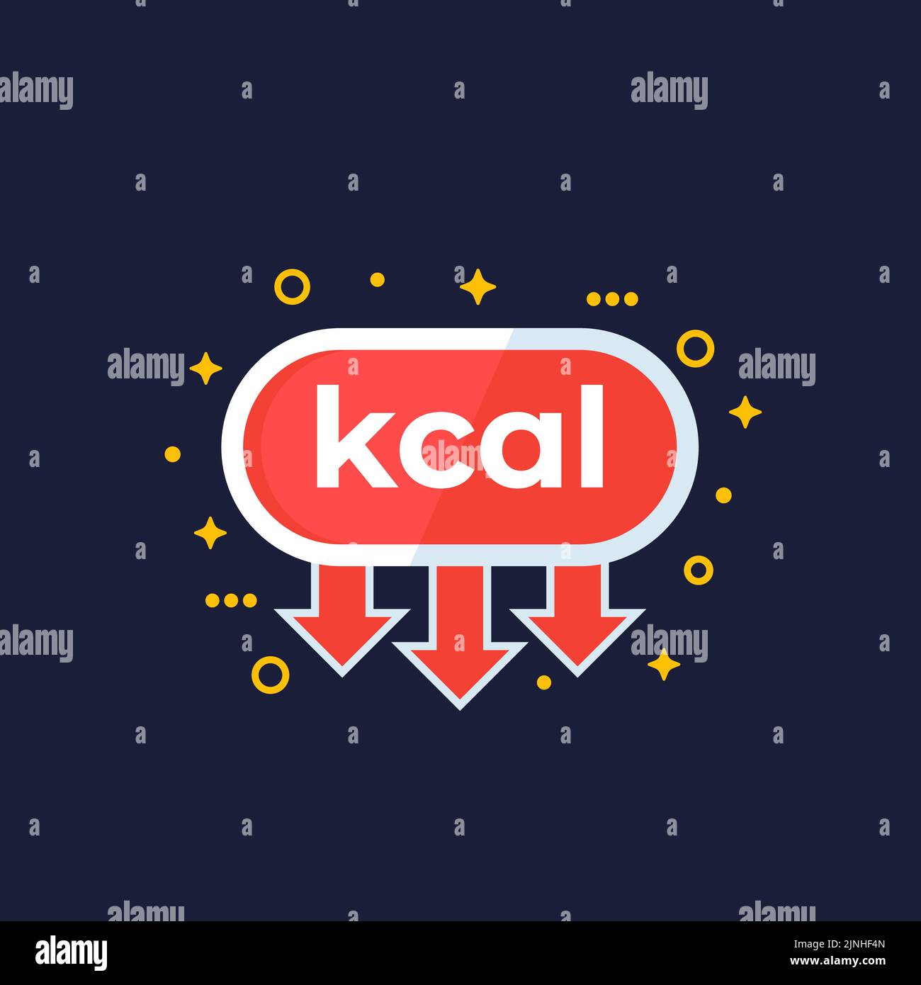 kcal, kilocalorie reducing vector icon Stock Vector Image & Art - Alamy