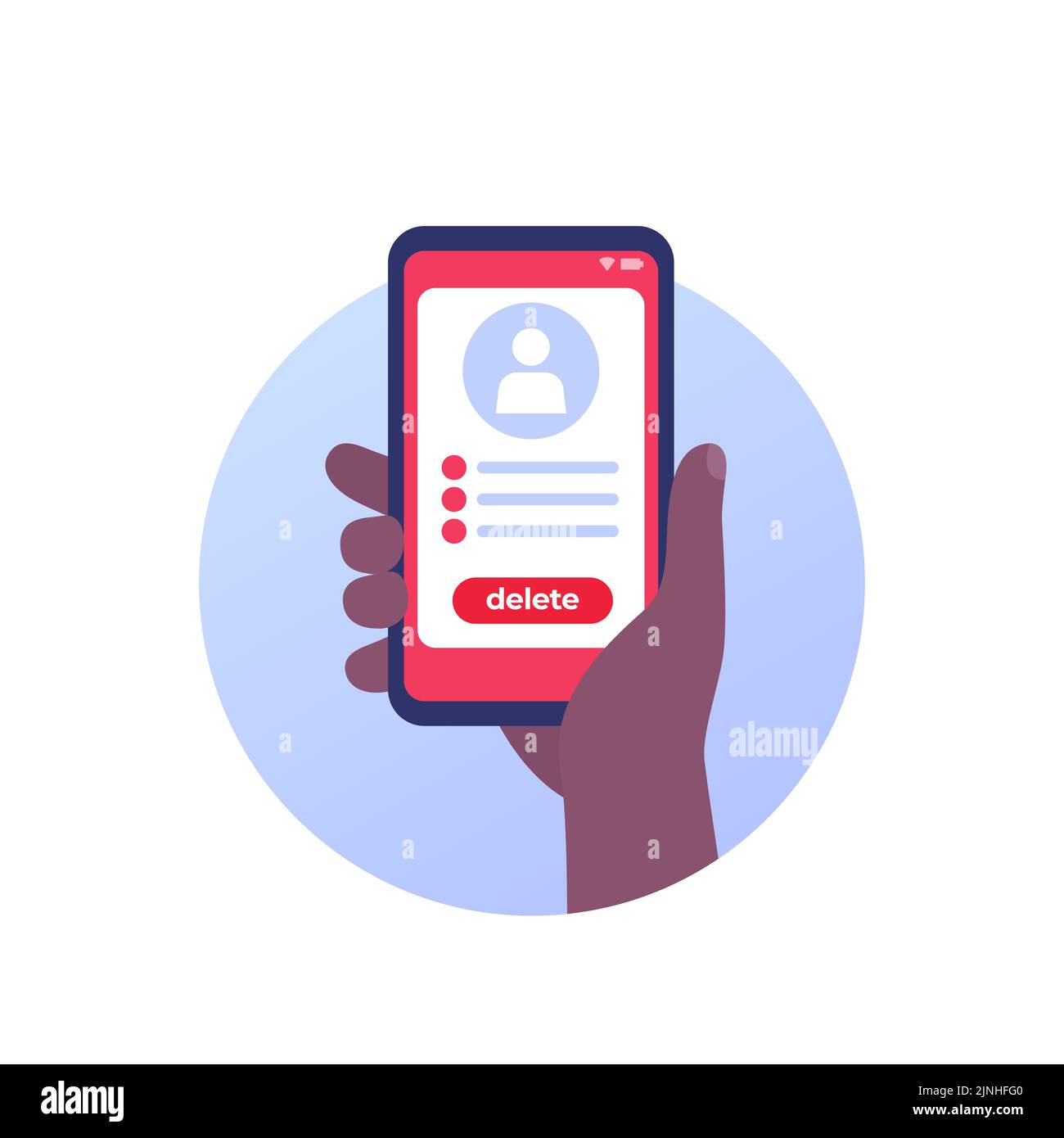 delete profile, erase account vector illustration Stock Vector Image ...