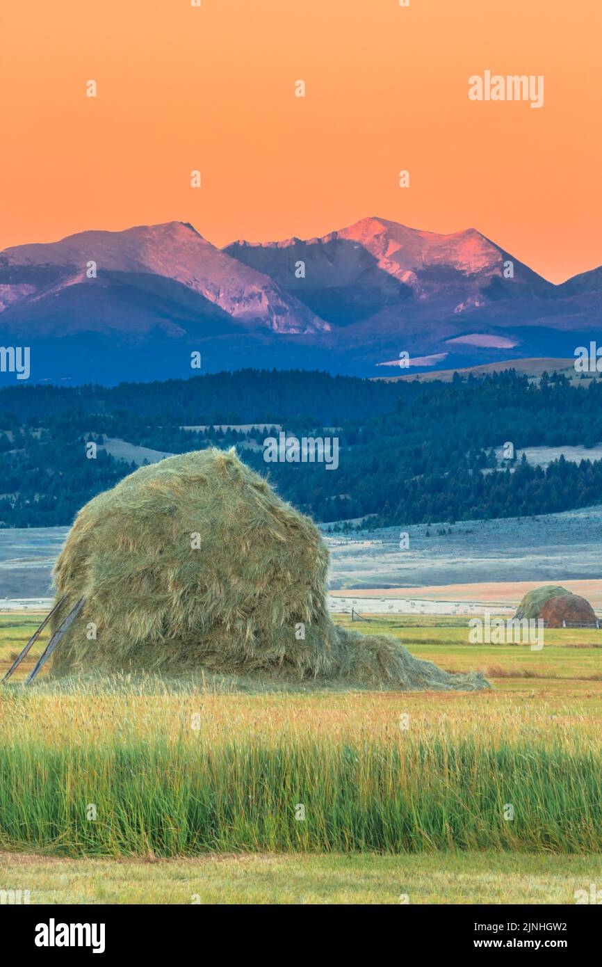first light on peaks of the flint creek range above haystacks near avon ...