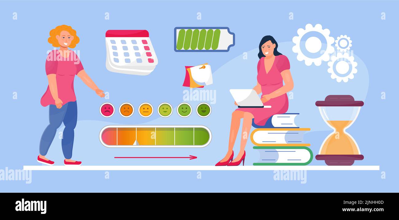 Mood indicator concept vector. Professional productivity in work ...