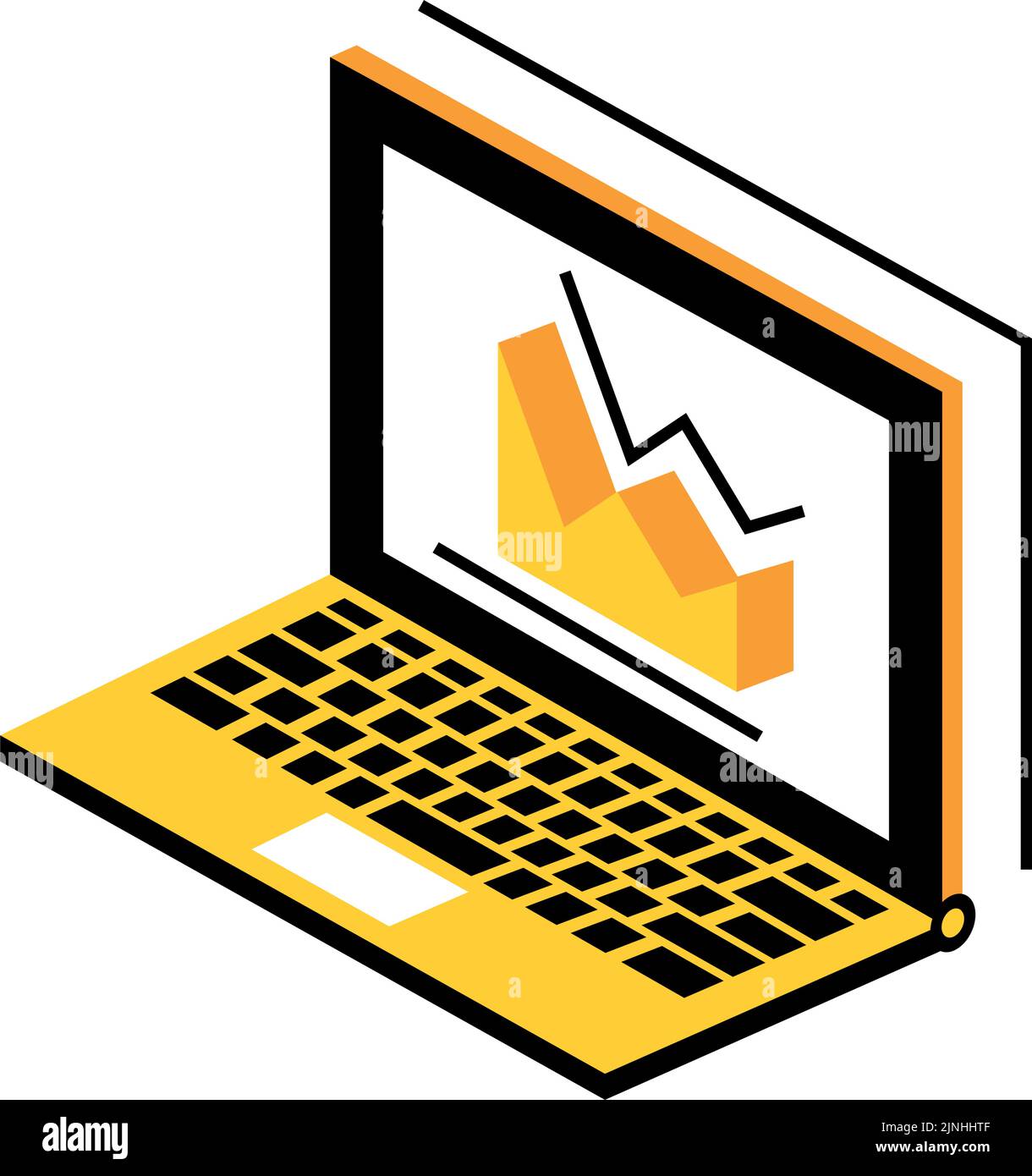 laptop with statistics Stock Vector Image & Art - Alamy