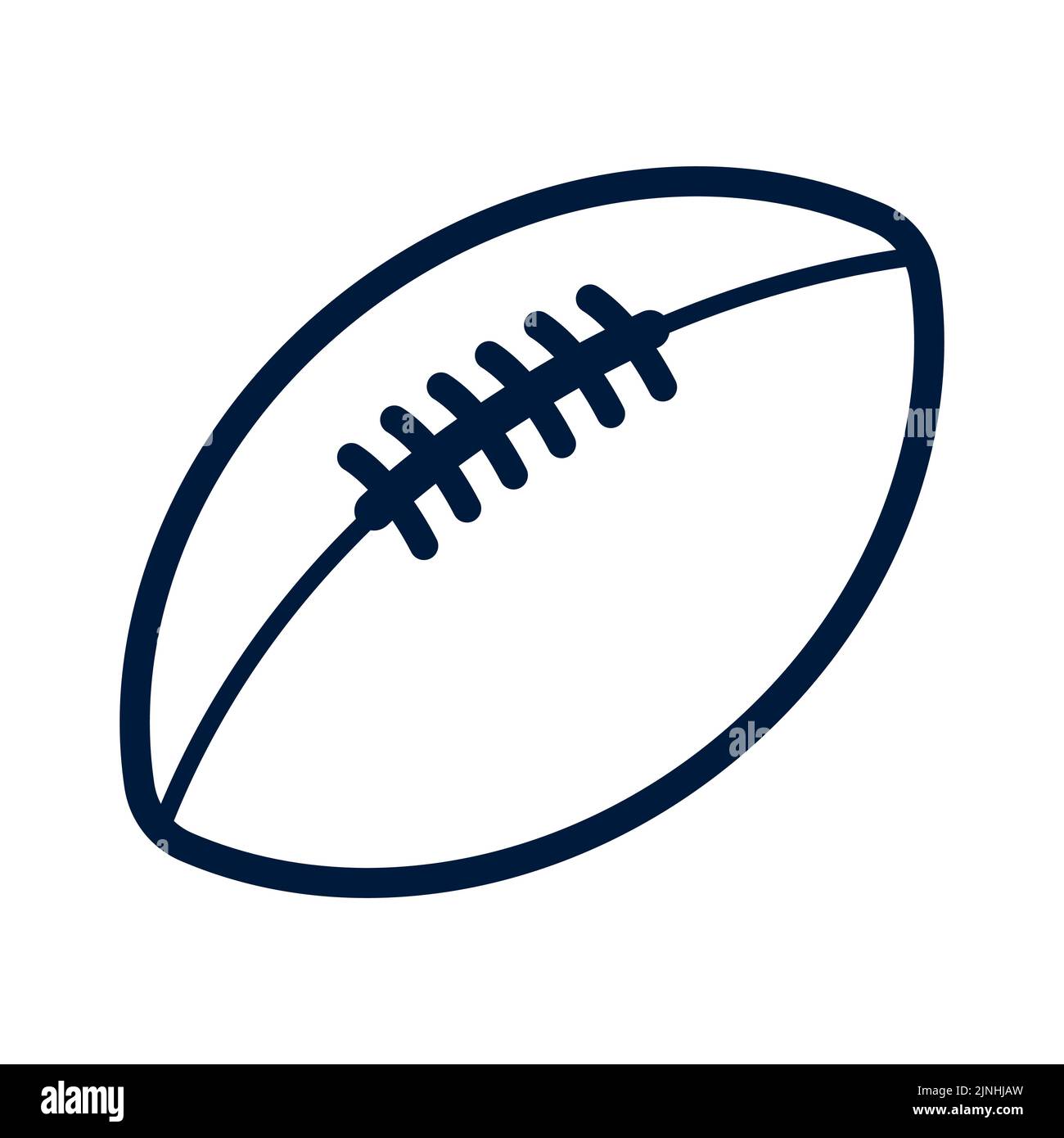 An illustration of a rugby ball outline isolated on a white background ...