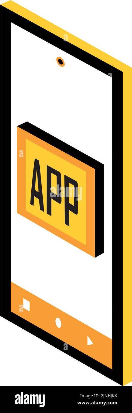 smartphone with app button Stock Vector Image & Art - Alamy