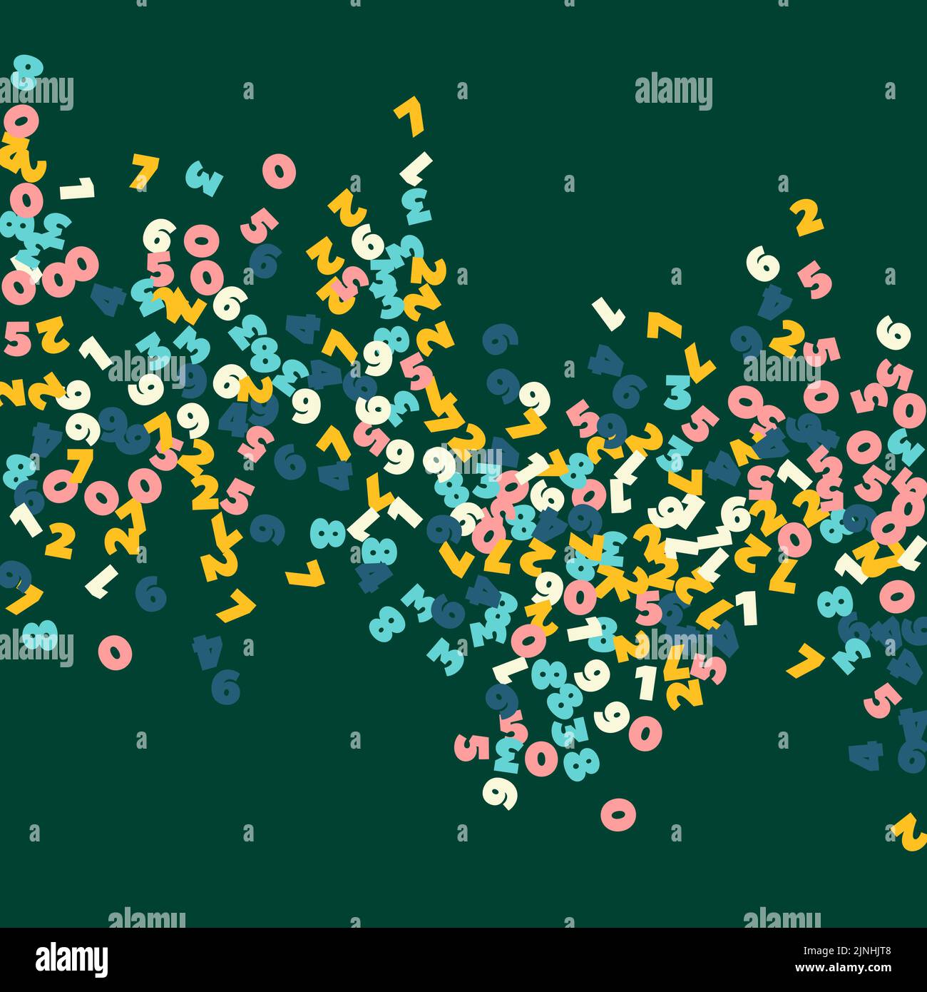 Falling pastel numbers. Math study concept with flying digits ...