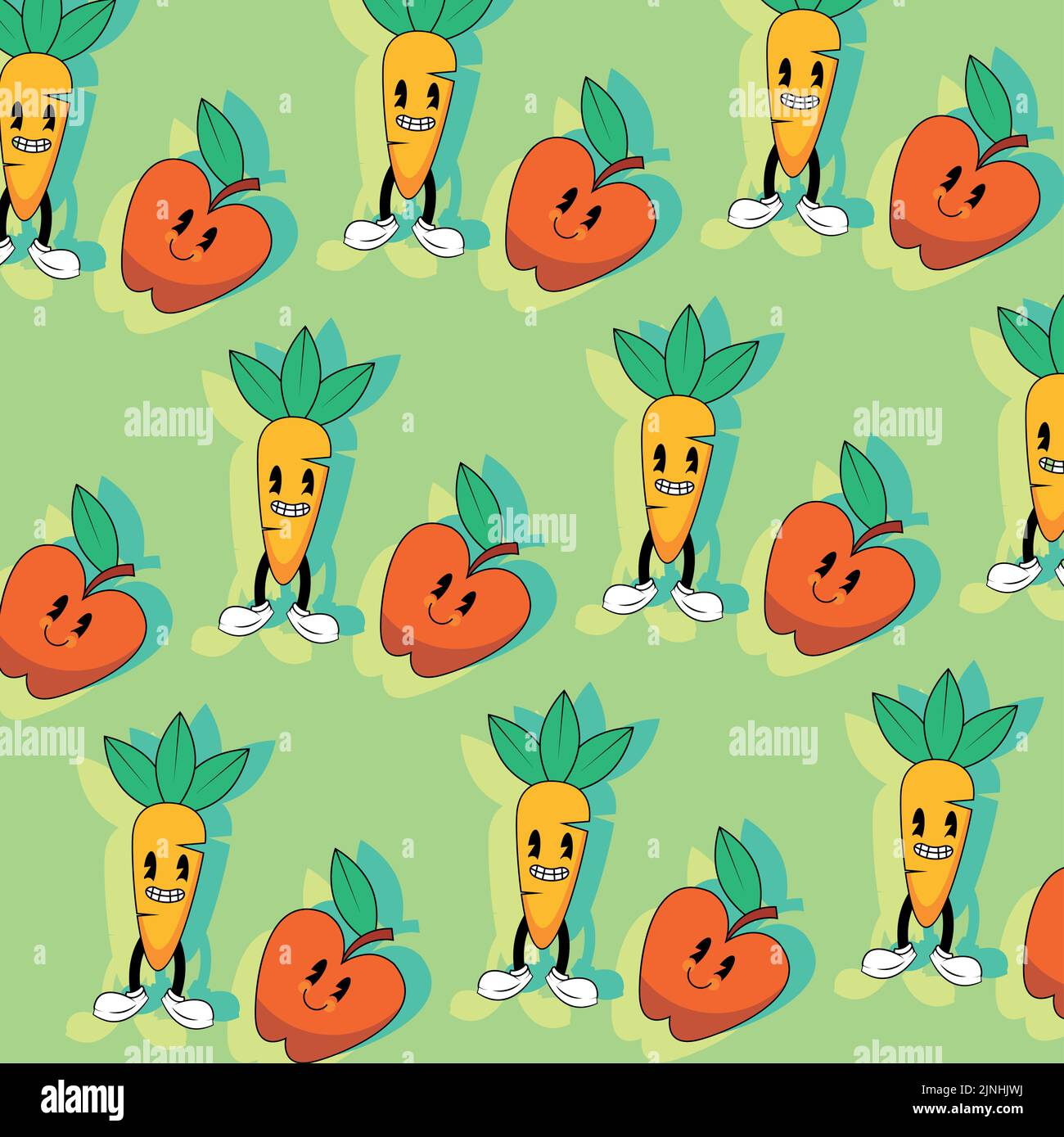 carrots and apples cartoon Stock Vector Image & Art - Alamy