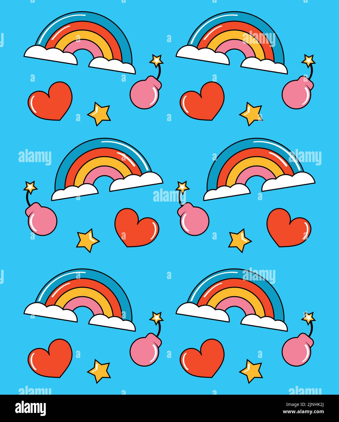 rainbow with designs cartoon Stock Vector Image & Art - Alamy