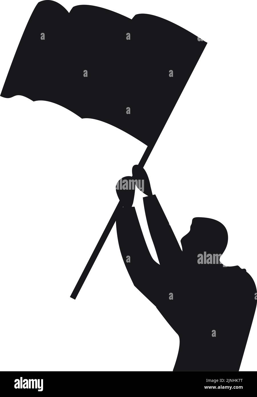 person waving flag silhouette Stock Vector Image & Art - Alamy