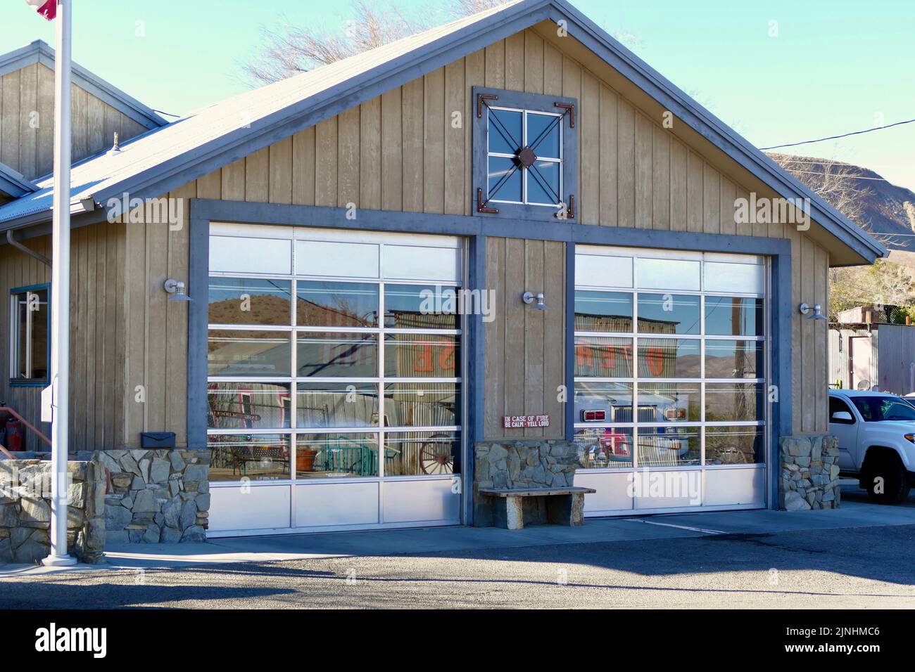 modern fire station house up in the mountains Stock Photo - Alamy
