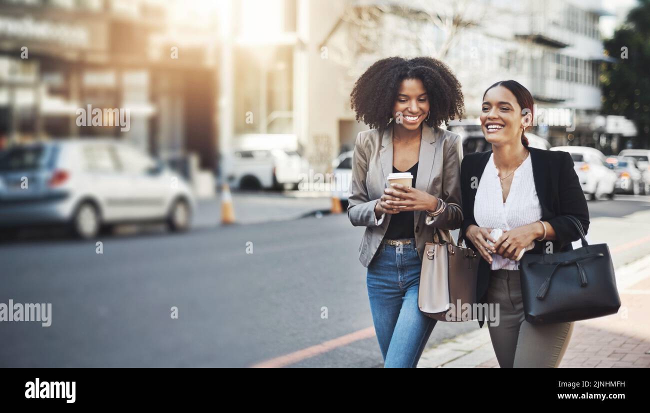 Every step takes them closer to great success. two businesswomen ...