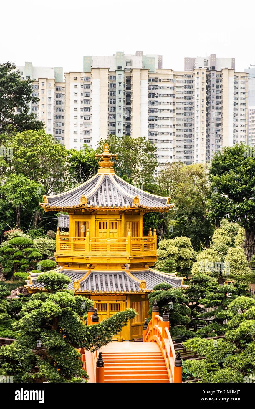 The Pavilion of Perfection backdropped by the high rise buildings of ...