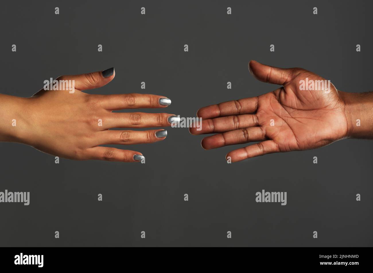 Reaching out for help is an act of strength. Studio shot of two ...