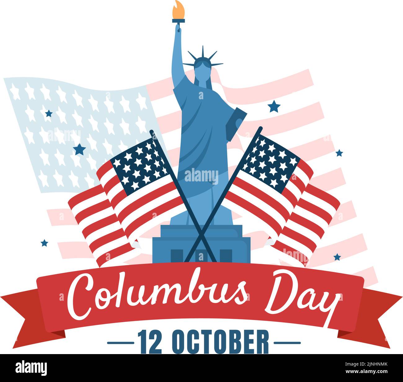 Happy Columbus Day National Holiday Hand Drawn Cartoon Illustration ...