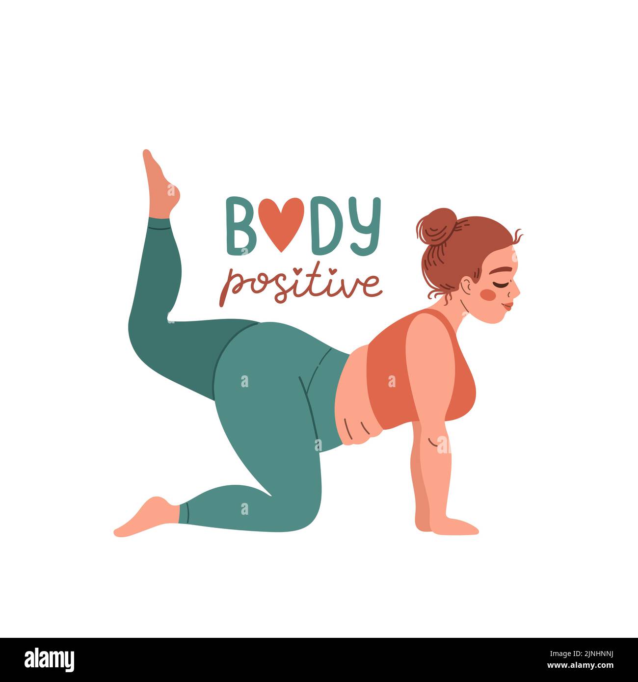 Body positive love your body quote flat vector Stock Vector Image & Art ...