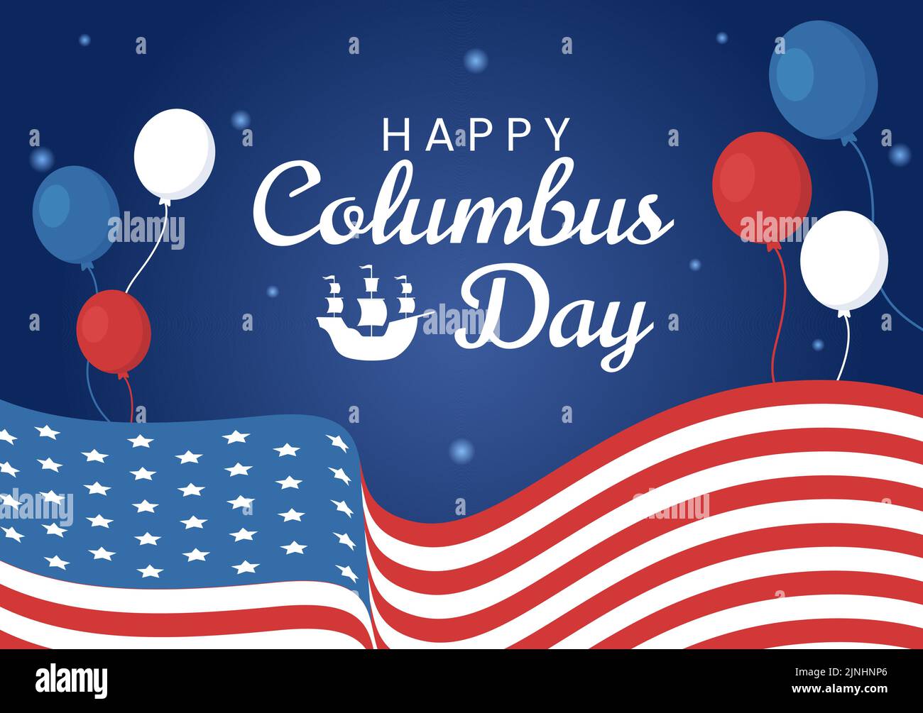 Happy Columbus Day National Holiday Hand Drawn Cartoon Illustration ...
