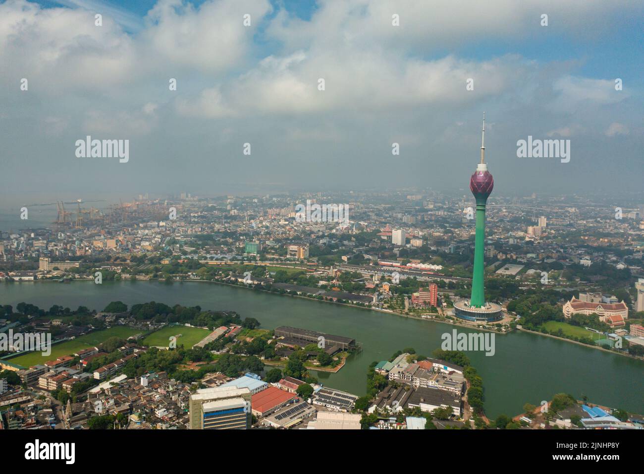 The cityscape of Colombo with the lotus tower and skyscrapers. Sri ...
