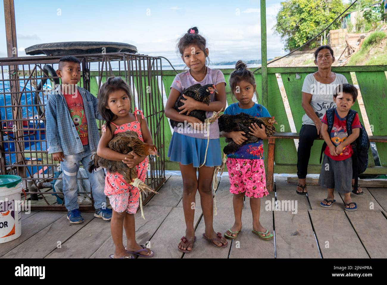 The Girls of Barrio Florido in the Peruvian Amazon Stock Photo - Alamy