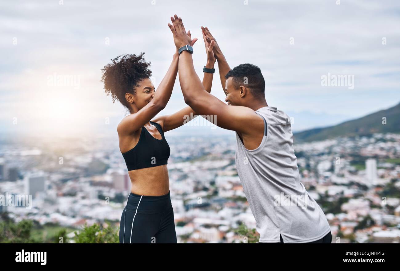 High fiving each other hi-res stock photography and images - Alamy