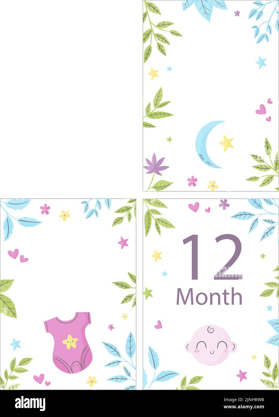 Hand drawn baby milestone set Vector illustration Stock Vector Image ...