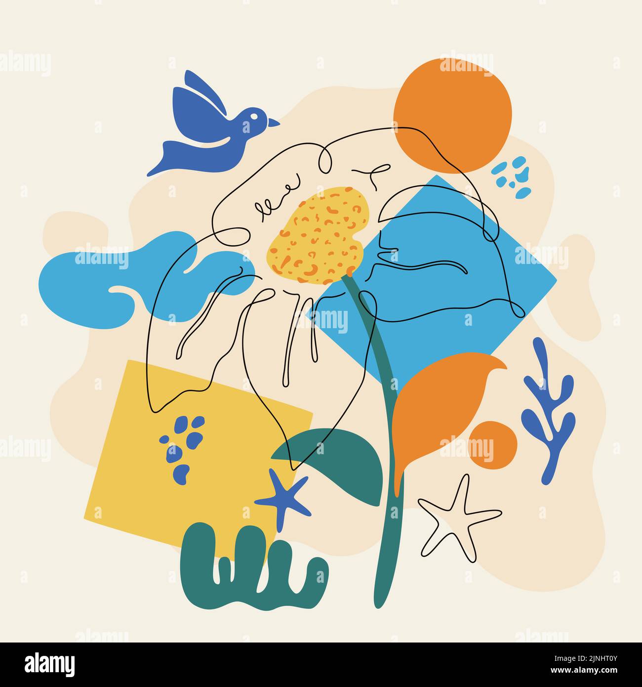 Hand drawn matisse style illustration Vector illustration Stock Vector ...