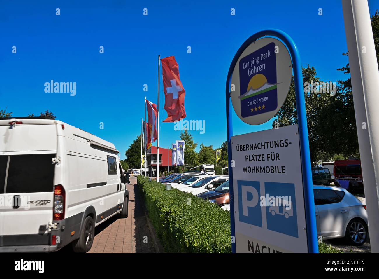 Gohren Am Bodensee, Germany. 09th Aug, 2022. A camper pulls over to the ...