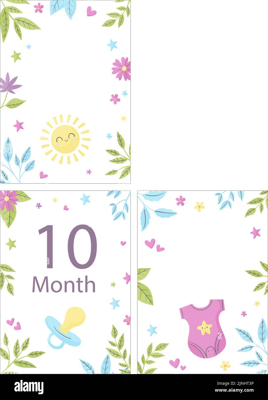 Hand drawn baby milestone set Vector illustration Stock Vector Image ...