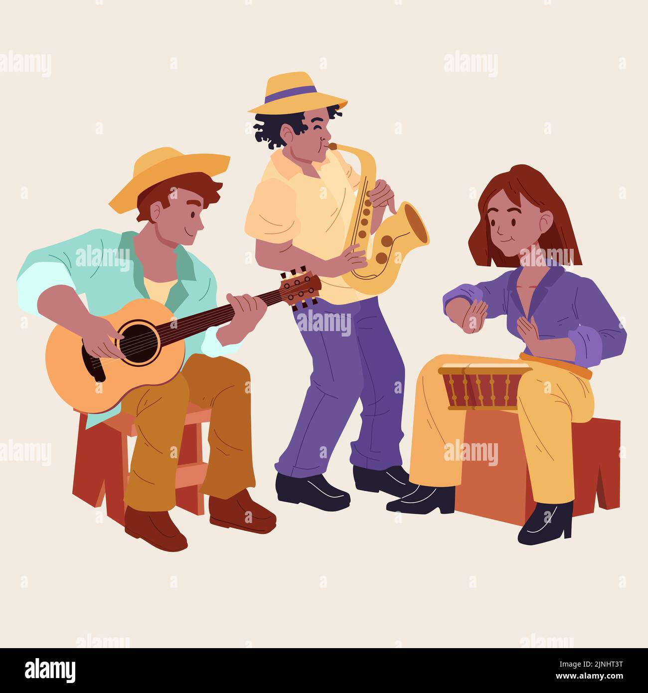 Latin music band illustration Vector illustration Stock Vector Image ...