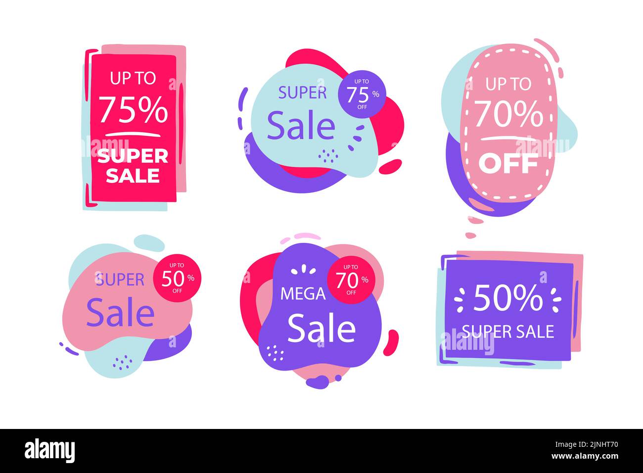 Discount numbers badges set design Vector illustration Stock Vector ...