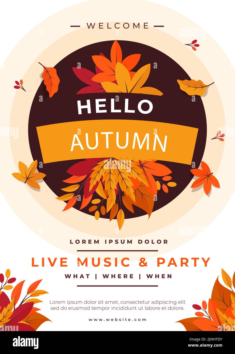 Flat vertical poster template for autumn celebration Vector ...