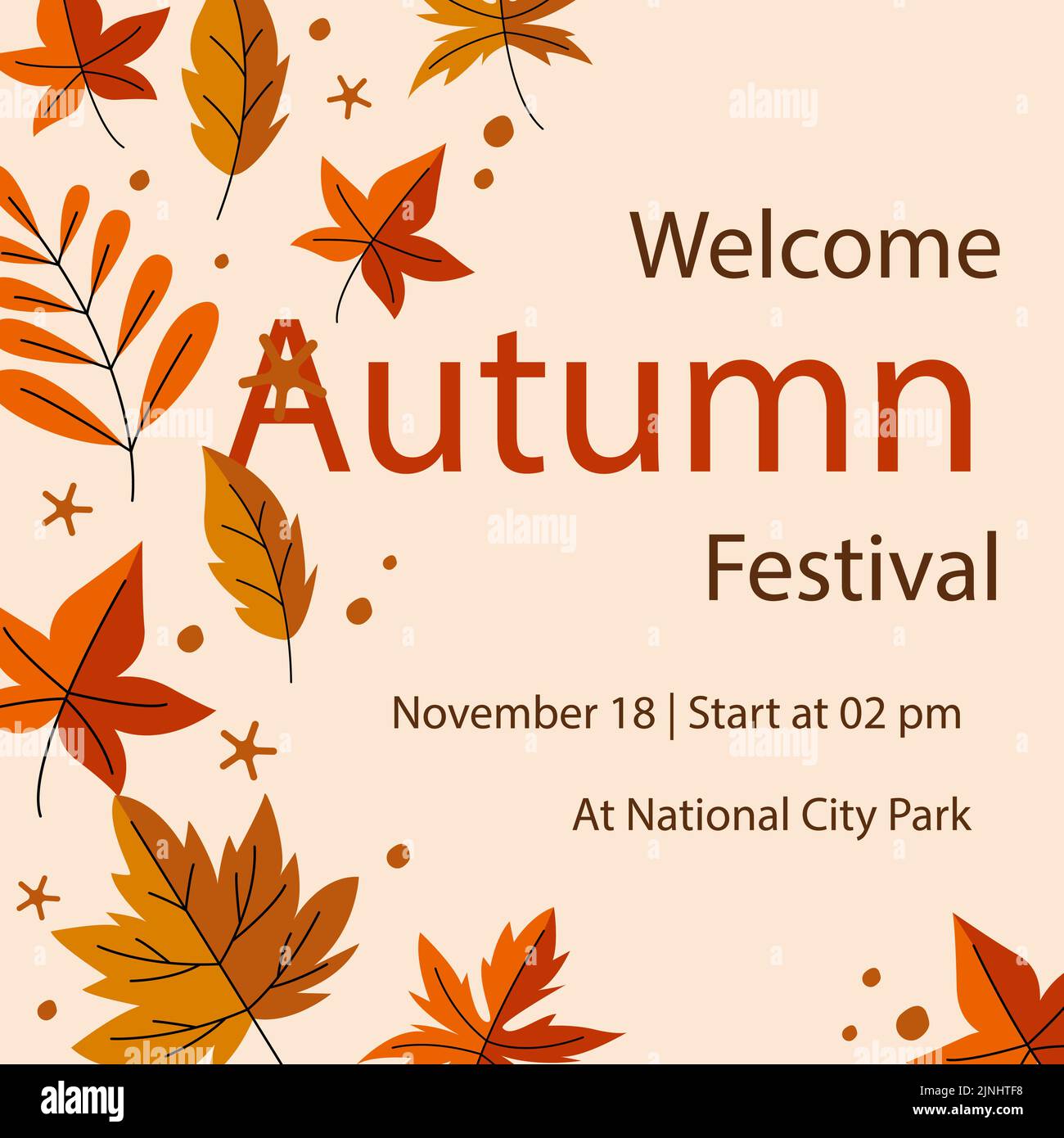 Flat posts set for autumn celebration Vector illustration Stock Vector ...