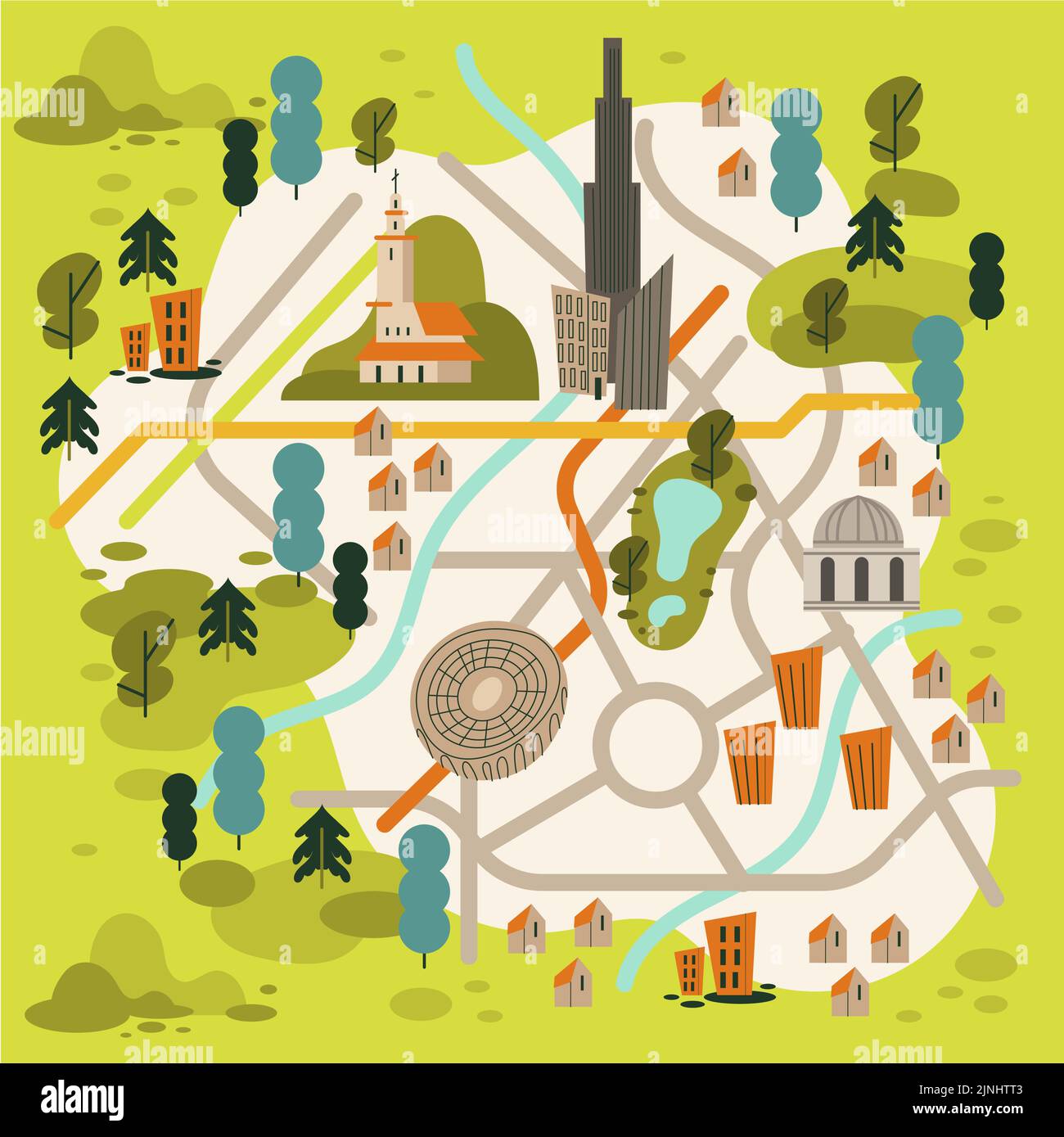 Hand drawn town map illustration Vector illustration Stock Vector Image ... Hand drawn town map illustration Vector illustration Stock Vector Image ...