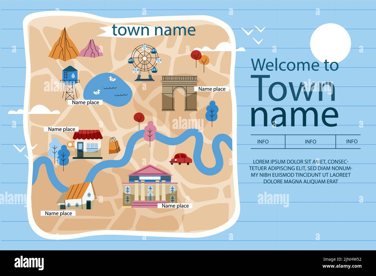 Hand drawn town map illustration Vector illustration Stock Vector Image ... Hand drawn town map illustration Vector illustration Stock Vector Image ...