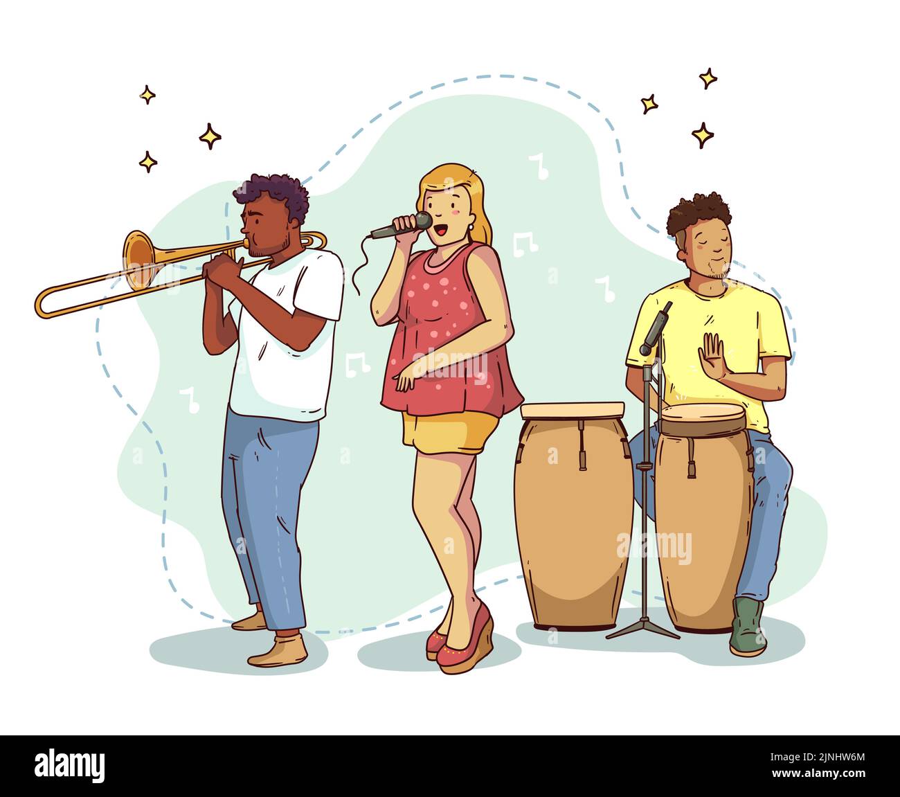 Illustration music instruments Cut Out Stock Images & Pictures - Alamy